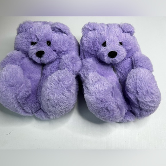Shoes | Plush Teddy Bear Slipper For Girlsboys Kids Color Purple Size ...